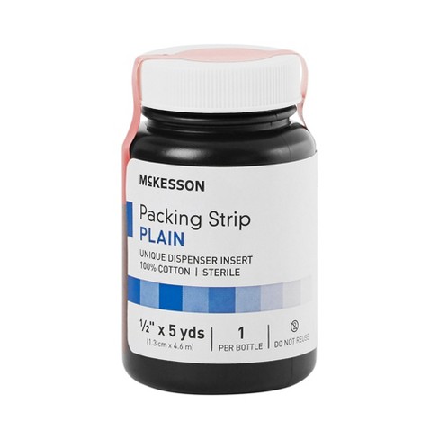 Mckesson Packing Strip, Sterile Cotton, 1/2 In X 5 Yds, 1 Count : Target