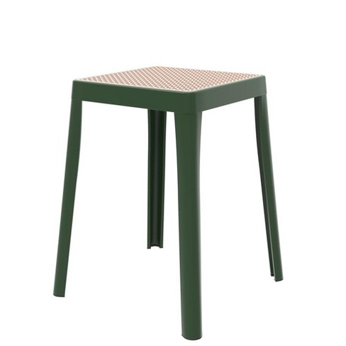 Leisuremod Tresse Stackable Square Dining Stool, Mid-century Modern ...