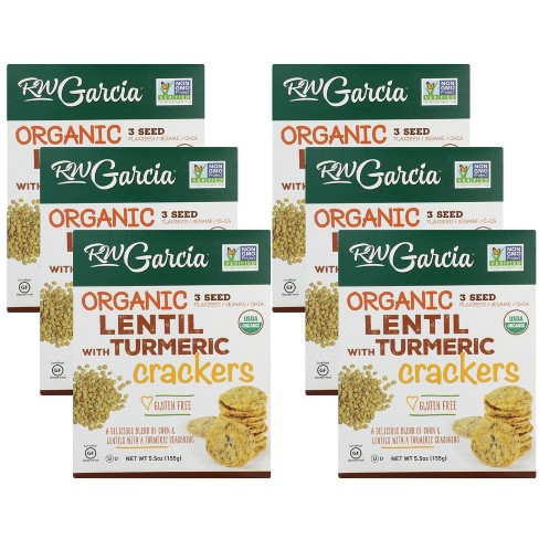 Rw Garcia Organic Lentil With Turmeric Crackers - Case Of 6/5.5 Oz : Target