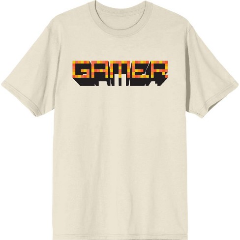 Gamer Adult Natural Crew Neck Short Sleeve Tee-large : Target