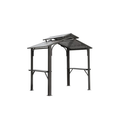 Xiyuyeu 8'x5' Grill Gazebo, Aluminum Outdoor Gazebo With Shelves ...