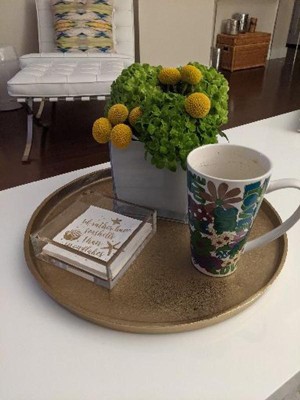 17.6" Round Aluminum Tray Gold - Threshold™ : Target