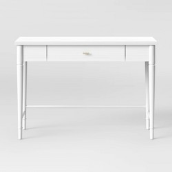 Kenton Wood Writing Desk With Drawers White - Inspire Q : Target