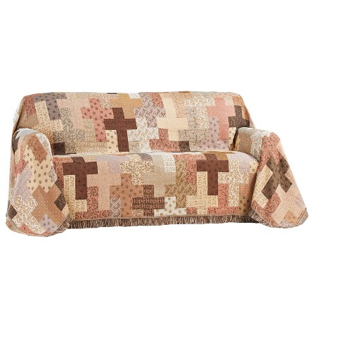 Collections Etc Faith Cross Collage Fringe Border Furniture Throw ...