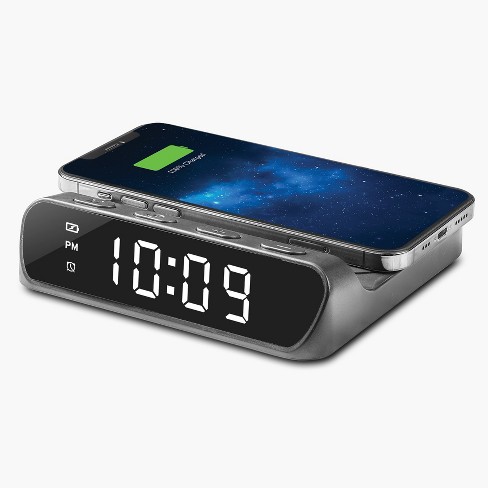 Timex Alarm Clock With Wireless Charging - Black (tw14b) : Target