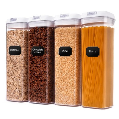 Cheer Collection Set Of 4 65oz Airtight Food Storage Containers (white ...