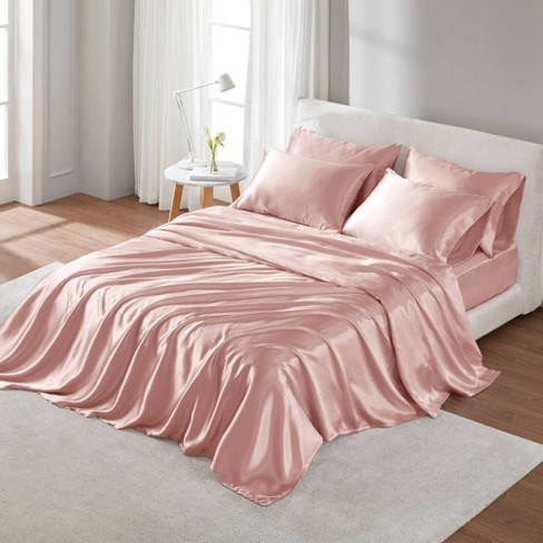 Queen Satin Luxury 6pc Sheet Set Blush Target