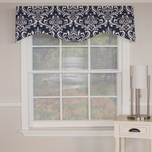 Ozbourne Cornice Syel 3" Rod Pocket Valance 50" X 17" Navy By Rlf Home ...