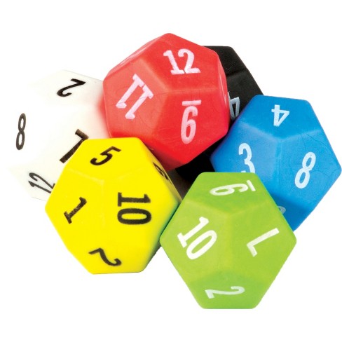 Teacher Created Resources 12 Sided Dice, Pack Of 6 : Target