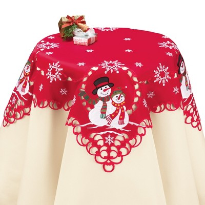Collections Etc Snowman Family Christmas Table Linens Square : Target