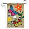 Butterfly Dance Burlap Spring Garden Flag Floral 18" X 12.5" Briarwood ...