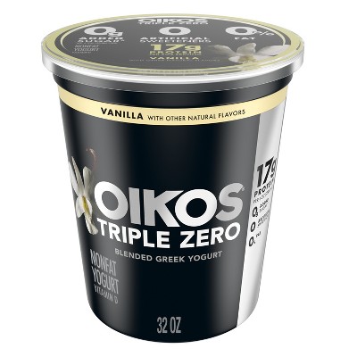 Oikos Triple Zero Vanilla Greek Yogurt - 32oz Tub : Target
