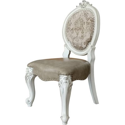 Set Of 2 22" Versailles Pu Fabrix Dining Chairs Bone White - Acme ...