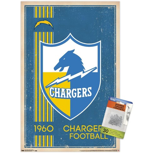 Trends International Nfl Los Angeles Chargers - Retro Logo 17 Unframed ...