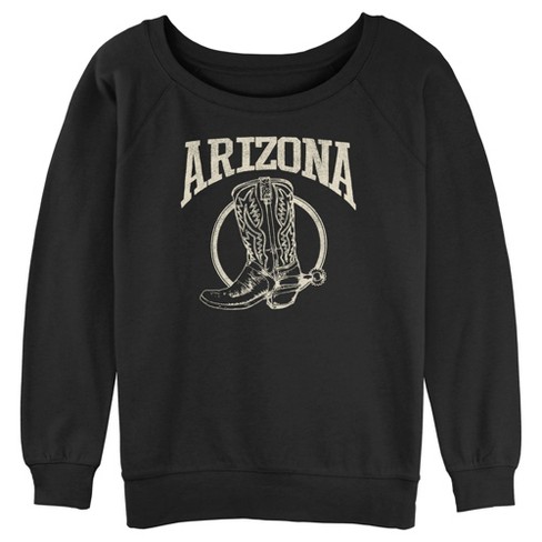 Junior's Women Lost Gods Distressed Arizona Cowboy Boot Sweatshirt : Target