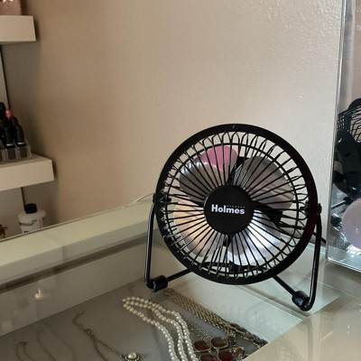 Holmes 4" Usb Powered Adjustable Head Personal Desk Fan Black : Target