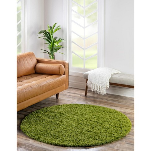 Unique Loom 3' 3 X 3' 3 Solid Shag Grass Green Area Rug : Target