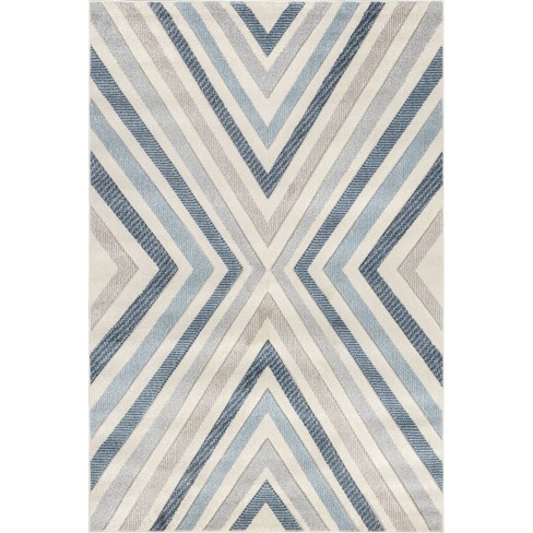 Nuloom Neveah Contemporary Chevron Area Rug, Runner 2' 8" X 8', Blue ...
