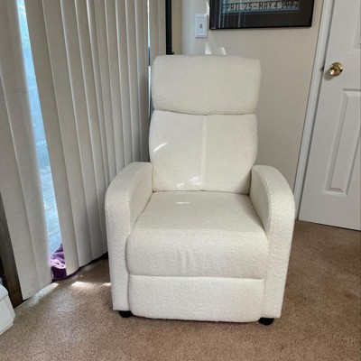 Yaheetech Upholstered Adjustable Boucle Recliner Chair With Pocket ...