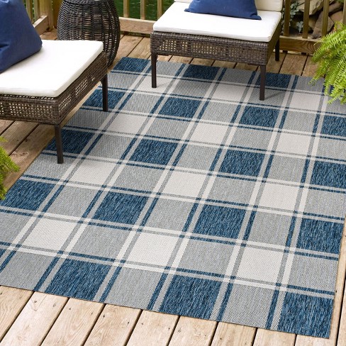 Sabine Traditional Farmhouse Bold Gingham Navy/cream 4 Ft. X 6 Ft ...