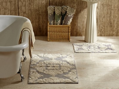 Better Trends Medallion Bath Rug, 100% Cotton, 2 Piece Set (17" X 24 ...