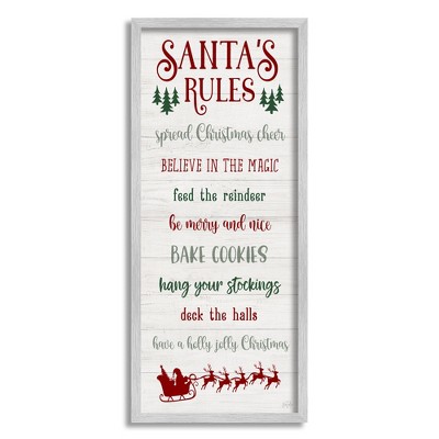 Stupell Industries Santa's Rules Holiday, 13'' X 30'' : Target