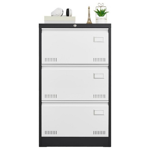 3 Drawer Lateral File Cabinet, Metal Lockable File Cabinet With Lock ...