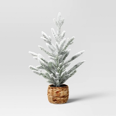 Nearly Natural 28-in Flocked Artificial Christmas Tree With Pine Cones ...