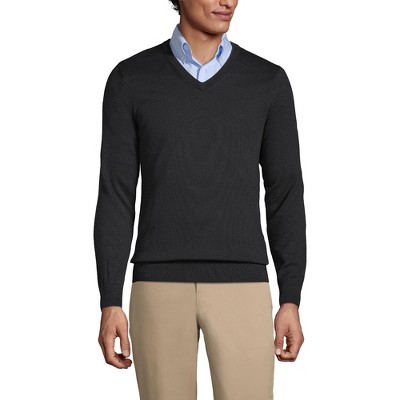 Lands' End School Uniform Men's Cotton Modal Fine Gauge V-neck Sweater ...