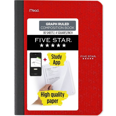Five Star 80pg Graph Composition Notebook 9.75"x7.5" : Target