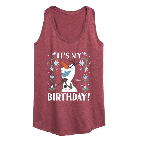 Women's Disney Olaf It's My Birthday Graphic Racerback Tank - Heather ...