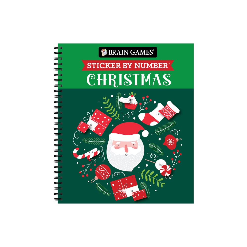 Brain Games - Sticker by Number: Christmas (28 Images to Sticker ...