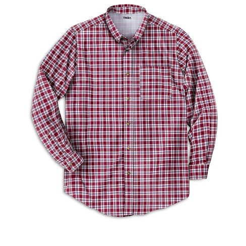 Kingsize Men's Big & Tall Long Sleeve Wrinkle Free Sport Shirt - 9xl ...