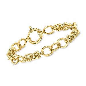 Ross-Simons 14kt Yellow Gold-Plated Byzantine and Oval-Link Bracelet ...