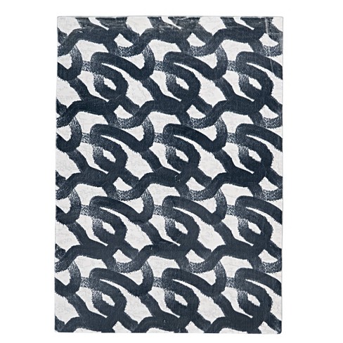 Chalmers Faux Rabbit Rug Black/white - Linon : Target