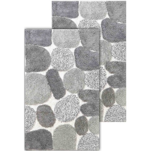 2pc 32"x20" Pebbles Bath Rug Set Gray - Chesapeake Merchandising : Target