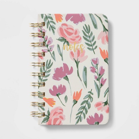 96 Sheet College Ruled Journal 3.5"x5.5" Spiral Floral - Threshold : Target