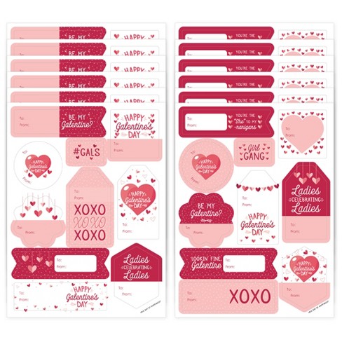 Big Dot Of Happiness Happy Galentine's Day - Assorted Valentine's Day ...