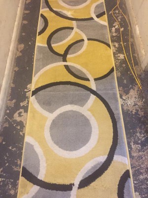 World Rug Gallery Modern Abstract Circles Yellow 6'6" Round Rug : Target