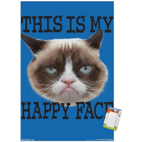 Trends International Grumpy Cat - Face Unframed Wall Poster Print White ...