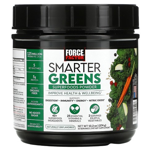 Force Factor Smarter Greens™, Superfood Powder, Unflavored, 14.8 Oz ...