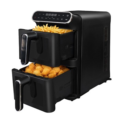 WHALL Dual Basket Digital Air Fryer Oven with View Windows, 2 ...
