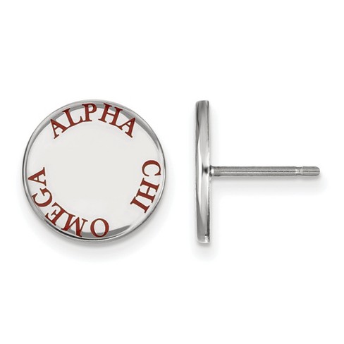 Black Bow Jewelry Sterling Silver Alpha Chi Omega Greek Life Stud ...