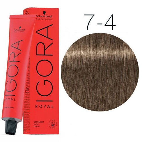 Schwarzkopf Professional Igora Royal Hair Color Dye - 7-4 Medium Beige ...