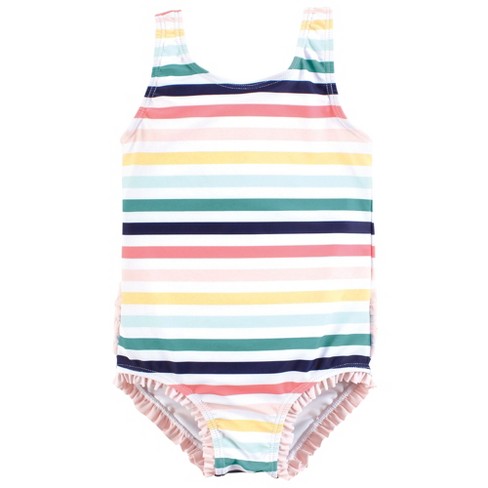 Hudson Baby Girls Toddler Swimsuit, Sunset Stripe, 3t : Target