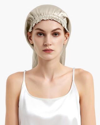 Mommesilk 22 Momme Pure Long Silk Hair Bonnet - Bright Coffee : Target