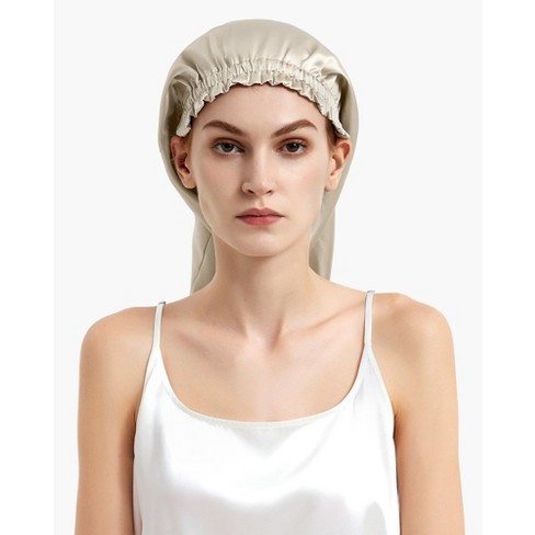 Mommesilk 22 Momme Pure Long Silk Hair Bonnet - Bright Coffee : Target
