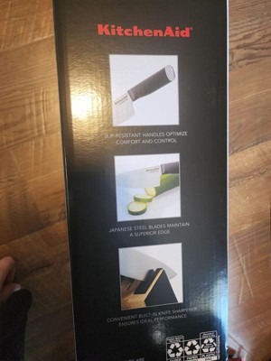 Kitchenaid 14pc 2-tone Block Knife Set Black: High Carbon Stainless ...