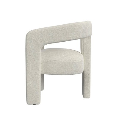 Upholstered Accent Chair Boucle White - Homepop : Target