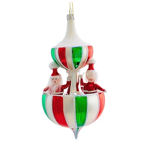 Italian Ornaments 6.5 Inch Santa Claus Drop Mgd Carousel Ornament Tree ...